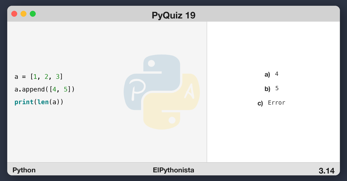 PyQuiz 19 - append vs extend en Python | Quiz interactivo
